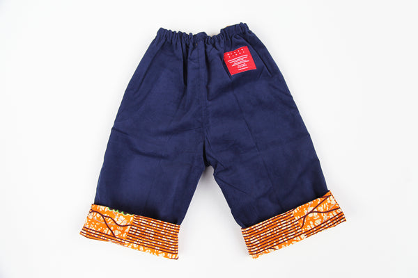Baby and Toddler Reversible Pants "Migrating Cranes, Orange" | PIKKU TAKKI